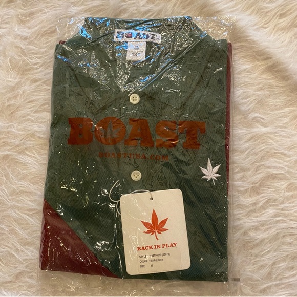 Boast | Shirts | Boast Nwt Green And Burgundy Long Sleeve Polo ...
